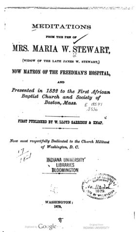 Maria Stewart - Black Women's Religious Activism